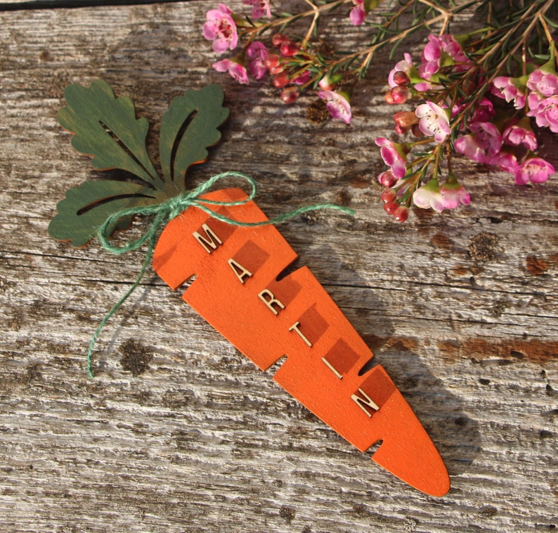 Carrot tags Easter basket tag Carrot Personalized Easter name | Etsy