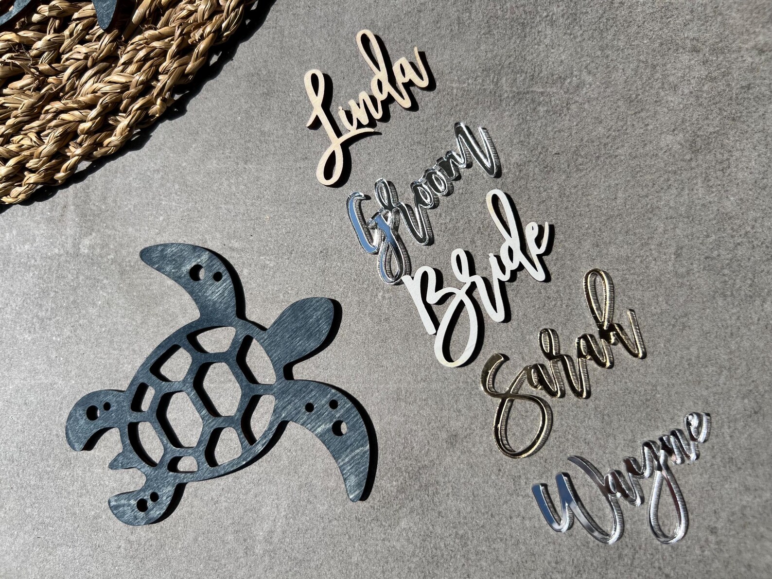 Sea Turtle Wedding Place Cards: Tropical Hawaii Table Decor - Etsy