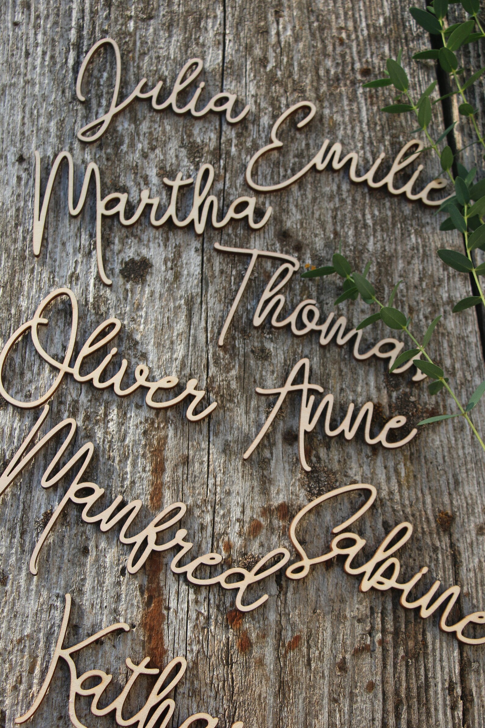 Laser Cut Wood Names Custom Laser Cut Name Signs Wedding Place - Etsy