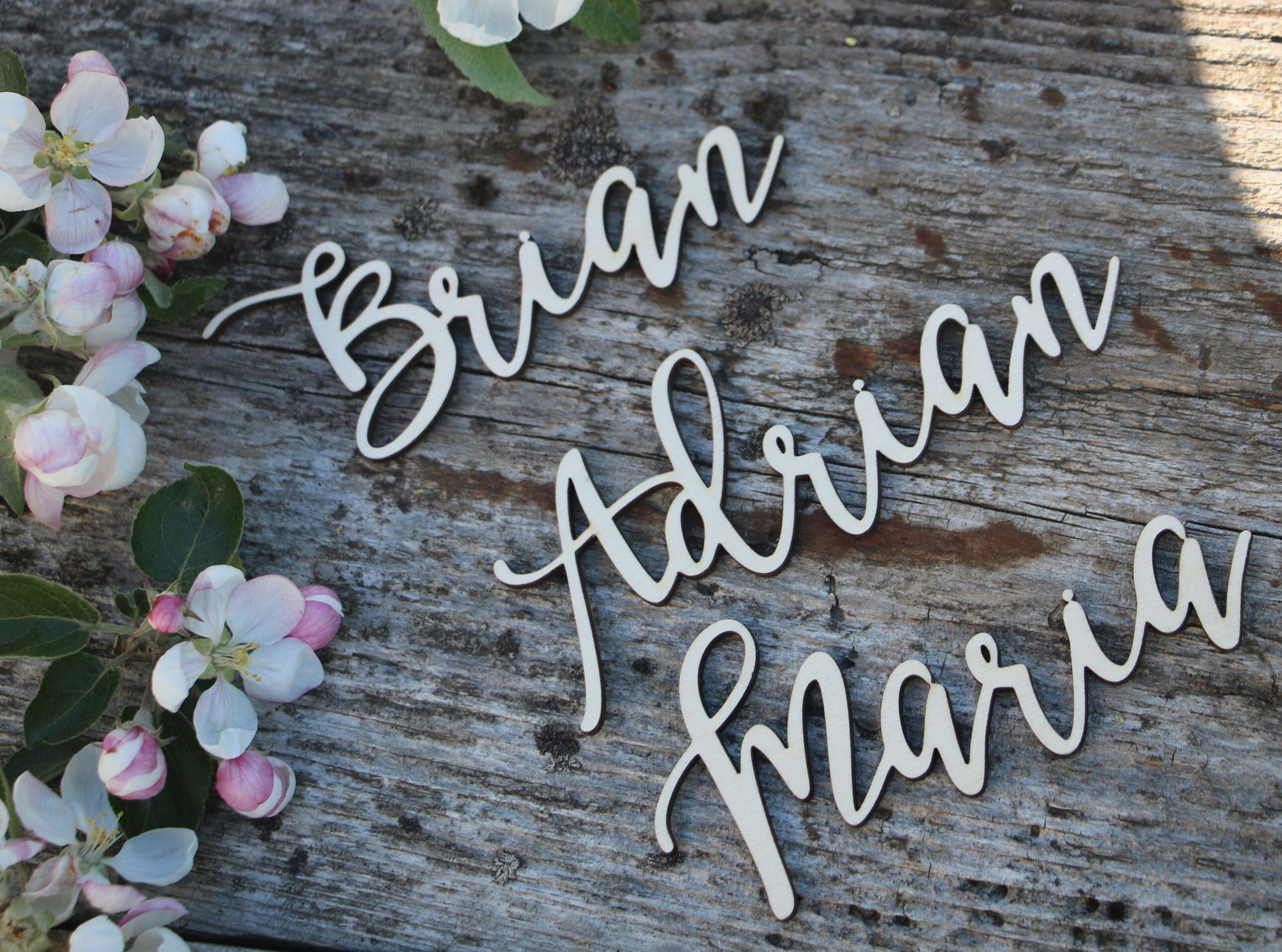 Laser cut wood names Custom Laser cut Name Signs Wedding | Etsy