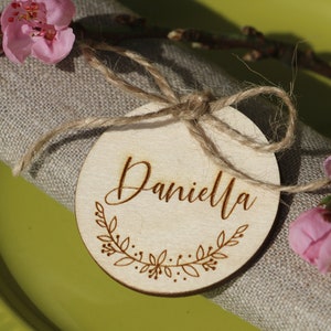 Custom Engraved Round Tags,personalized Wooden Tags,wood Heart,heart ...