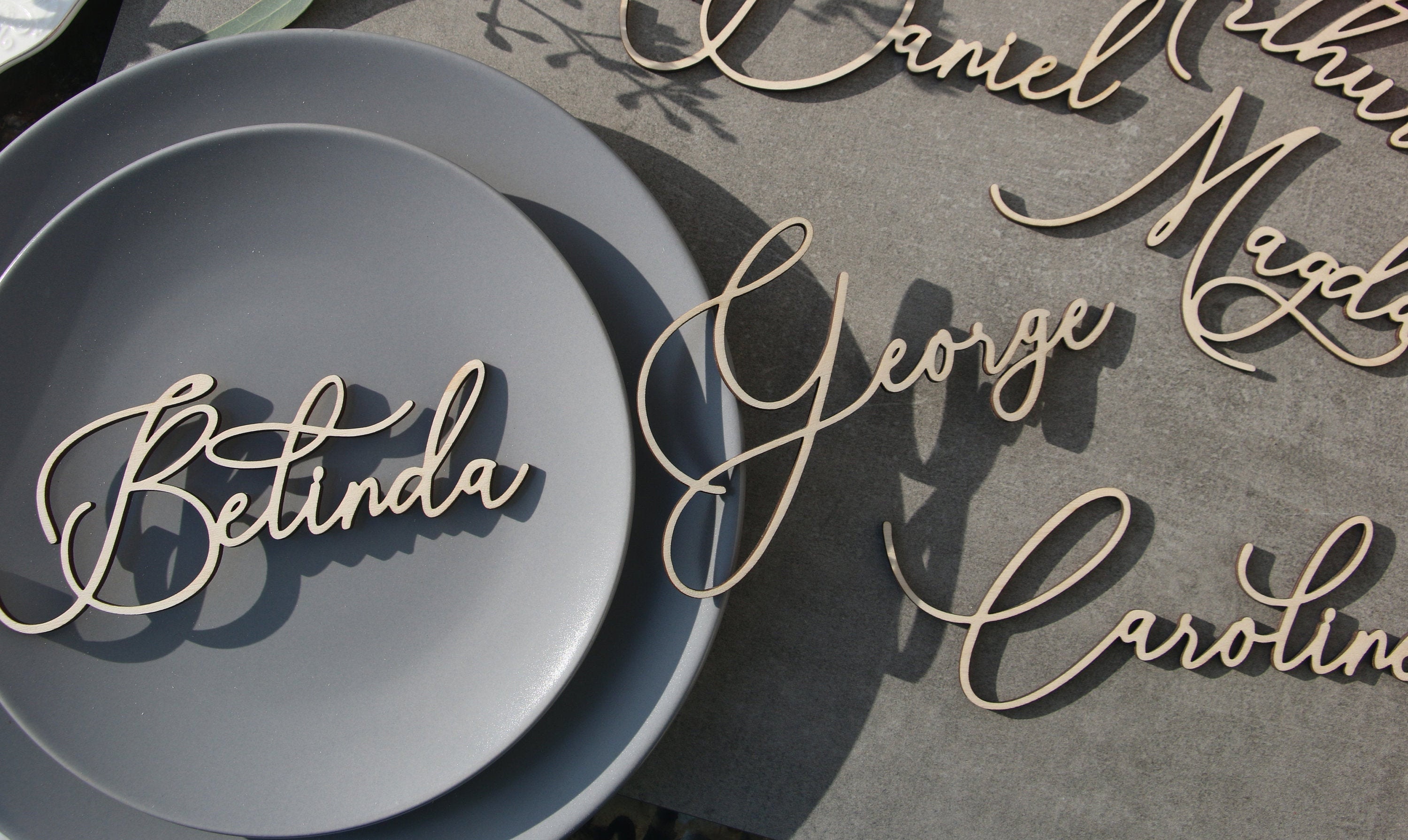 Laser Cut Wood Names Custom Laser Cut Name Signs Wedding Place Cards ...