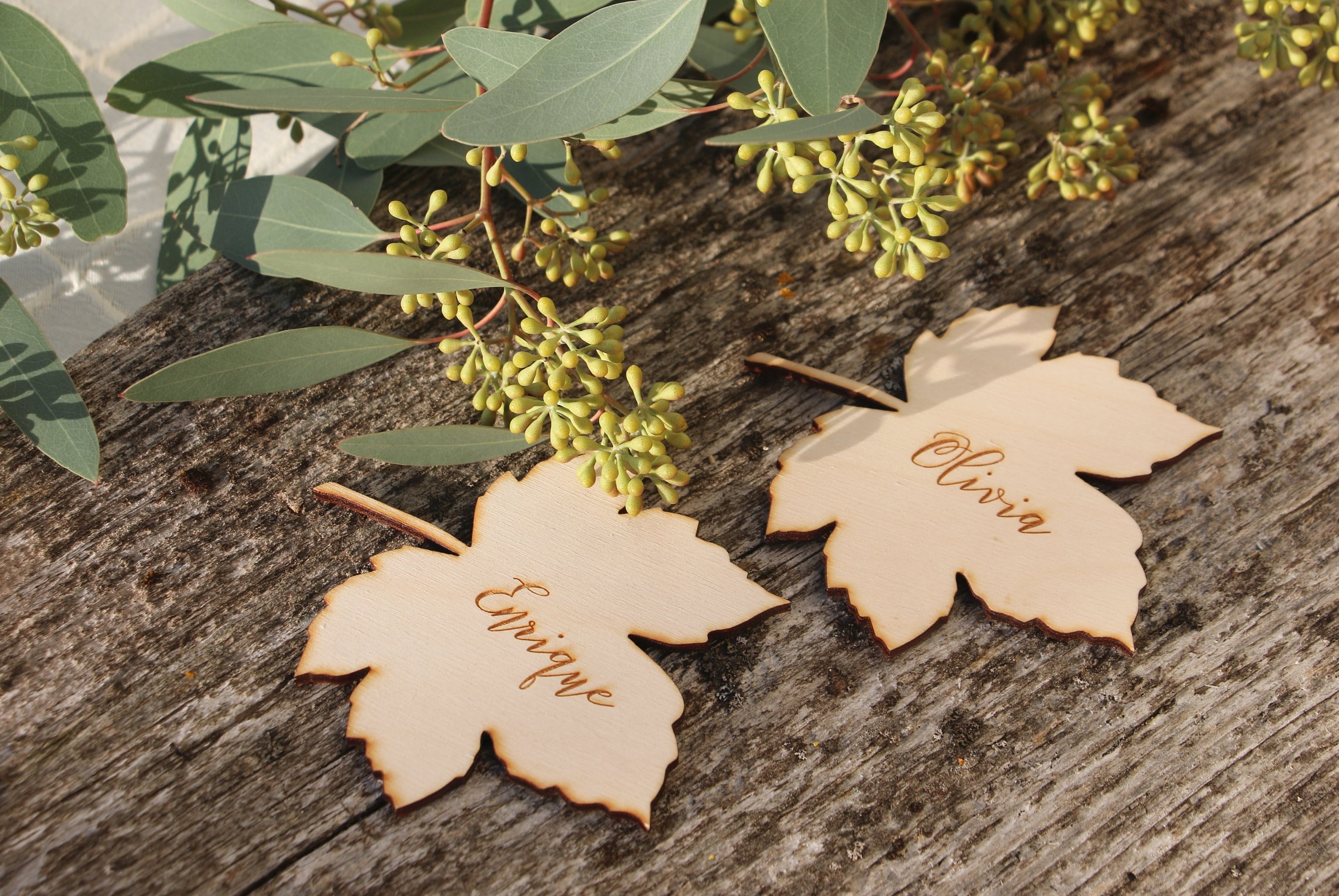 Laser Cut Leaf Place Cards Autumn Wedding Place Cards Maple - Etsy