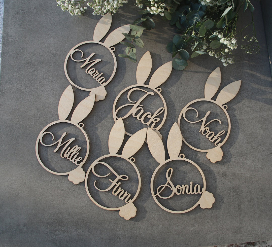 RABBIT Tags Easter Basket Tag Rabbit Personalized Easter Name Tags ...