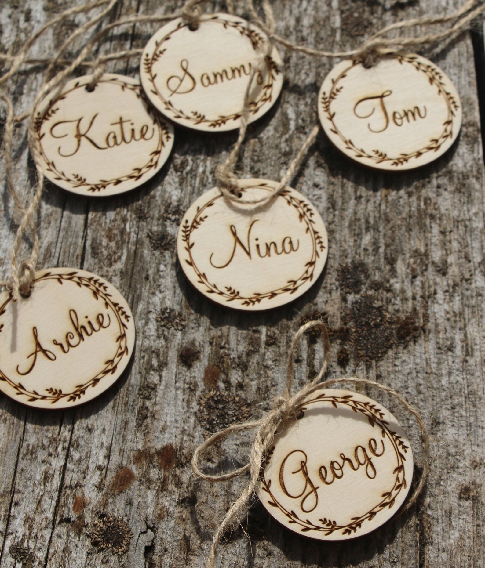 WOOD Place Tagswedding Place Cardsrustic Wooden Name | Etsy