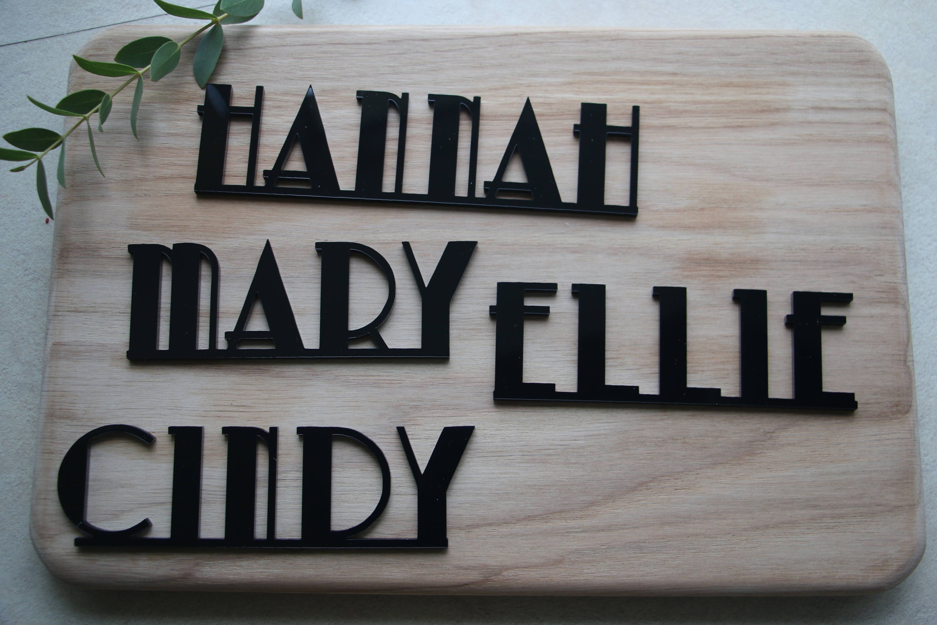 Custom Laser Cut Name Signs/art Deco Style Signs/dinner Party Place ...