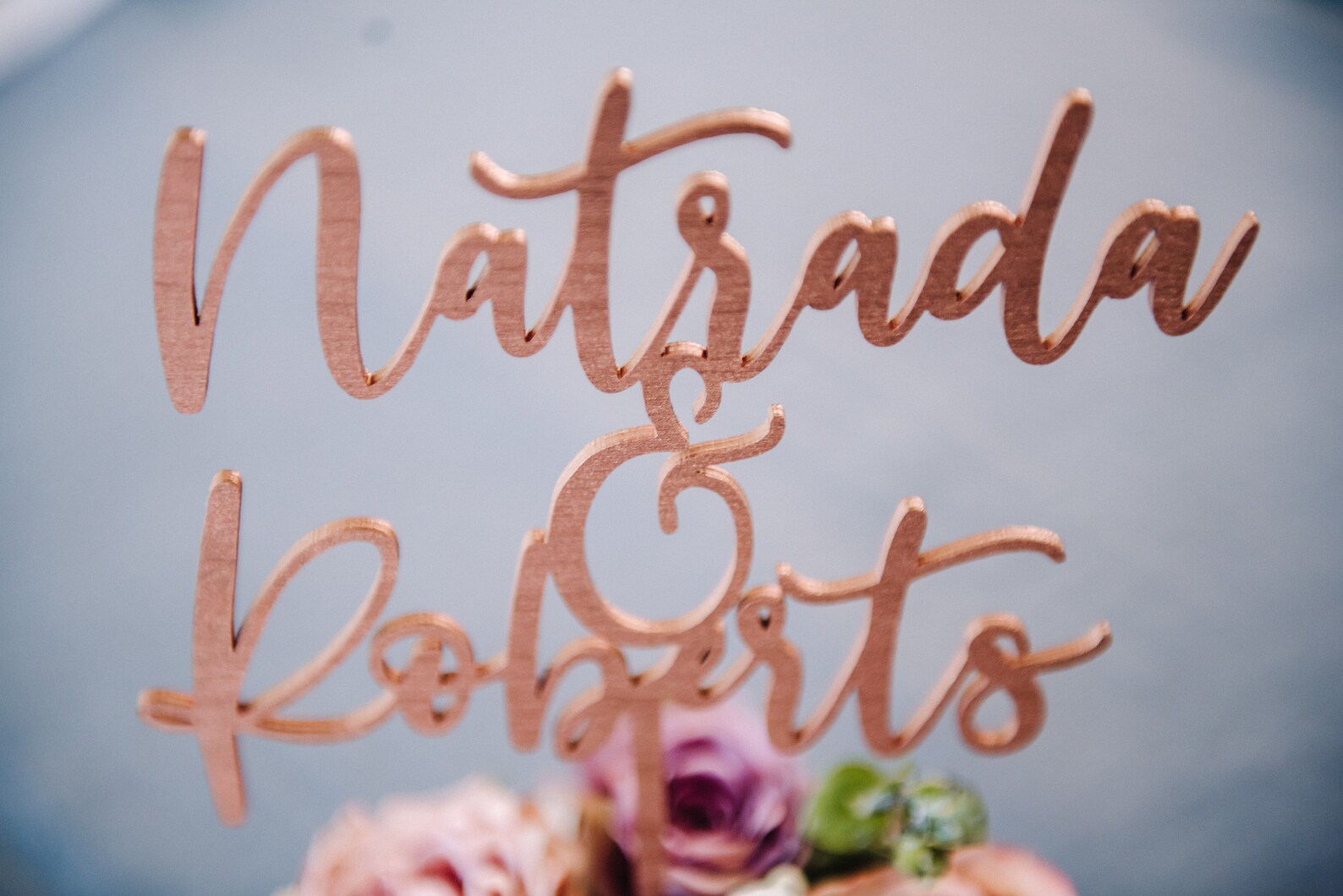 Laser Cut Rose Gold Wedding Cake Topper/custom Wedding Cake | Etsy