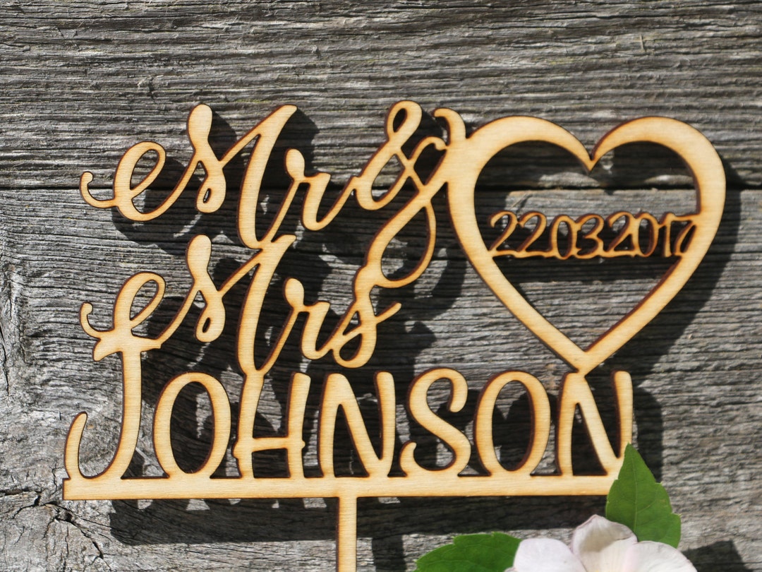 Personalized Wedding Cake Topper/laser Cut Wedding Signs/custom Cake ...