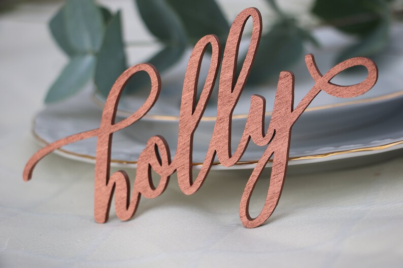 Rose Gold Name Place Signs/place Setting Signs Rose - Etsy