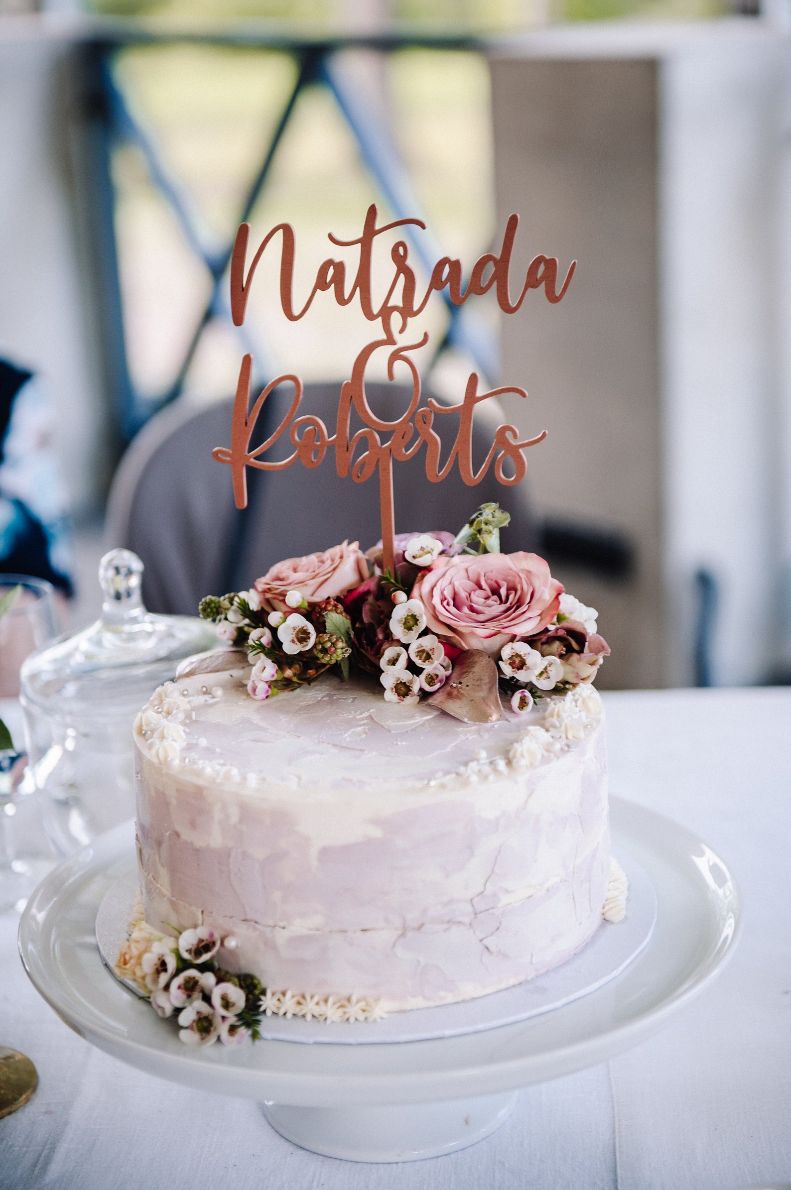 Laser Cut Rose Gold Wedding Cake Topper/custom Wedding Cake | Etsy