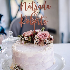 Laser Cut Rose Gold Wedding Cake Topper/custom Wedding Cake Topper ...