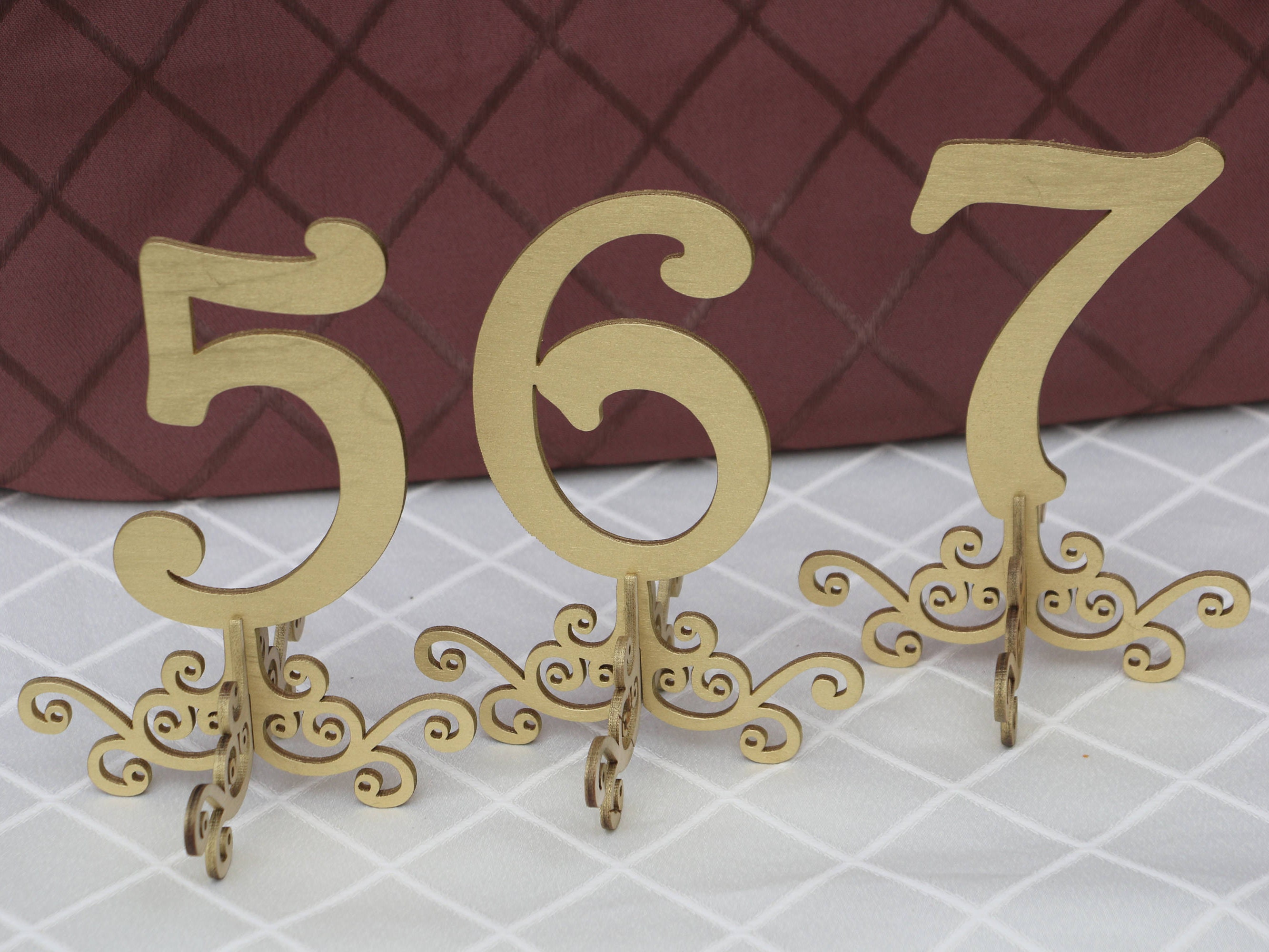 Free Standing Wedding Table Numbers /wooden Table Numbers Names/free ...