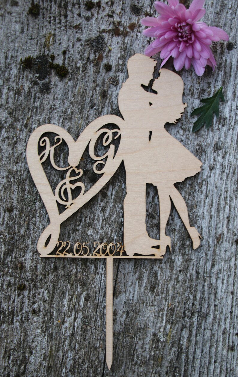 Laser Cut Wood Wedding Cake Topper/personalized Wedding Cake Topper ...