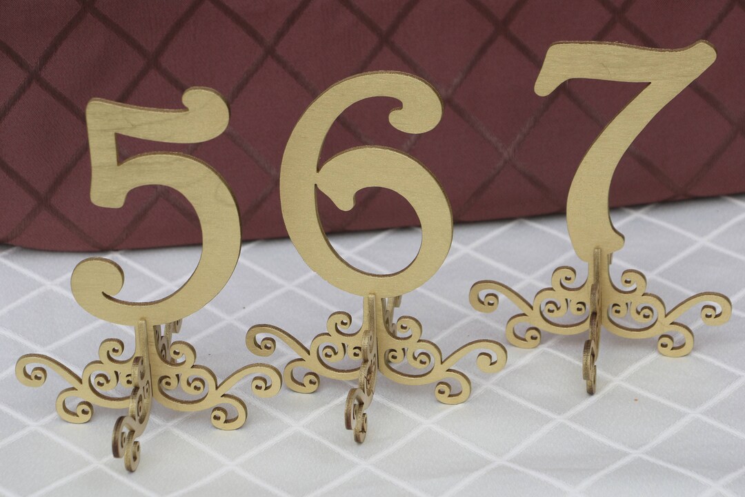 GOLD Wedding Table Numbers /rustic Table Numbers/wooden Numbers1-5/free ...
