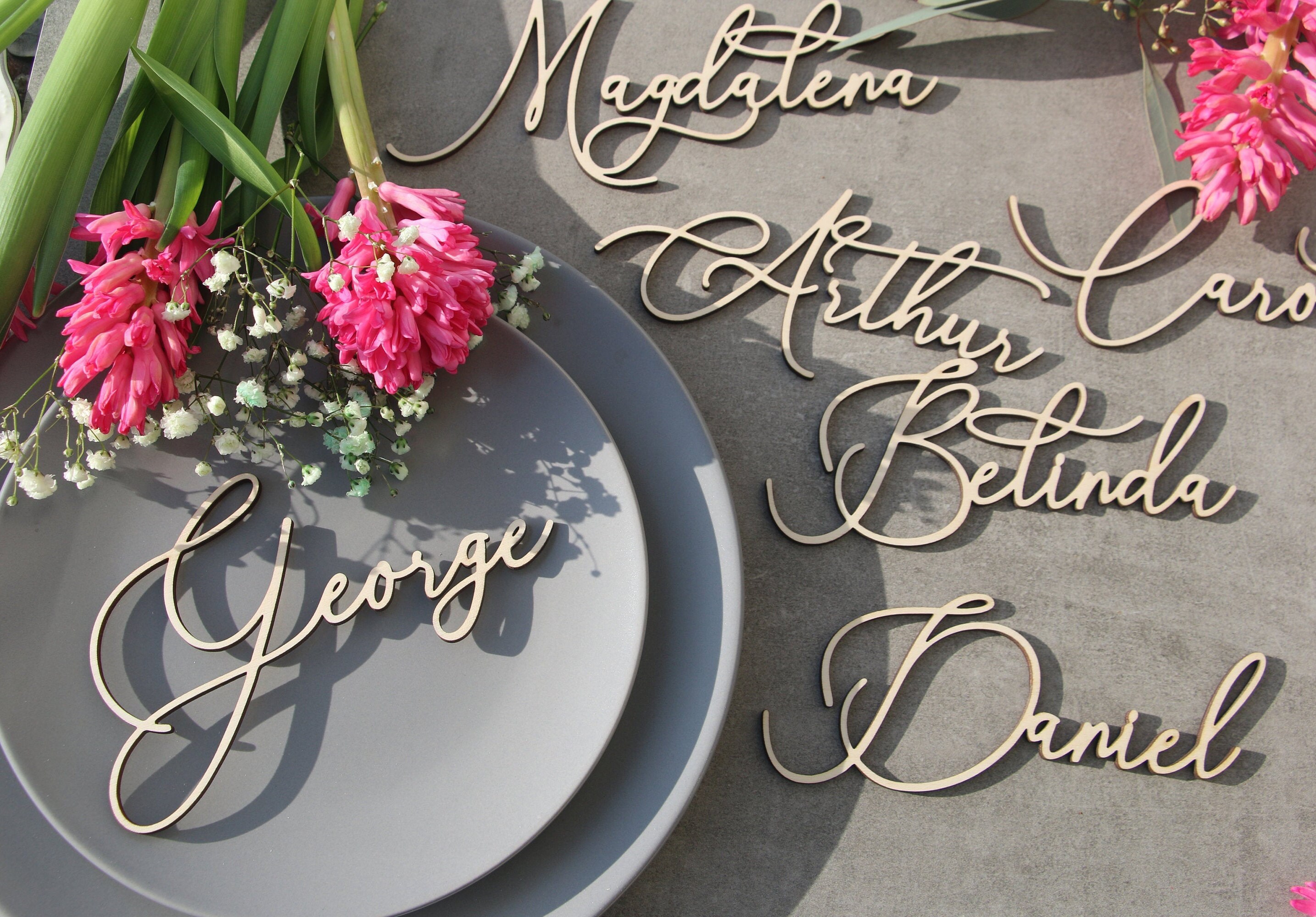 Laser Cut Wood Names Custom Laser Cut Name Signs Wedding Place Cards ...