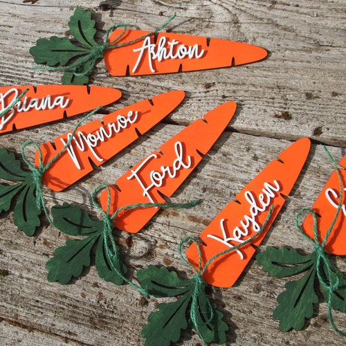 Carrot Tags Easter Basket Tag Carrot Personalized Easter Name - Etsy