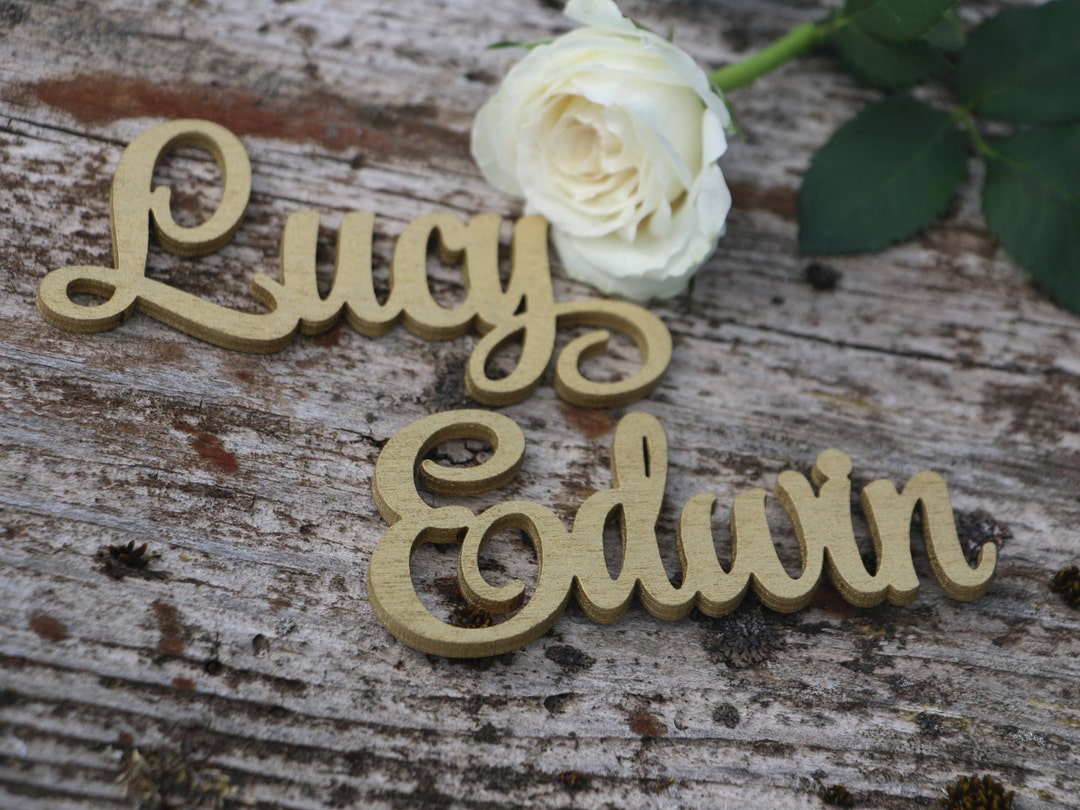 Laser Cut Wood Names Custom Laser Cut Name Signs Wedding Place Cards ...