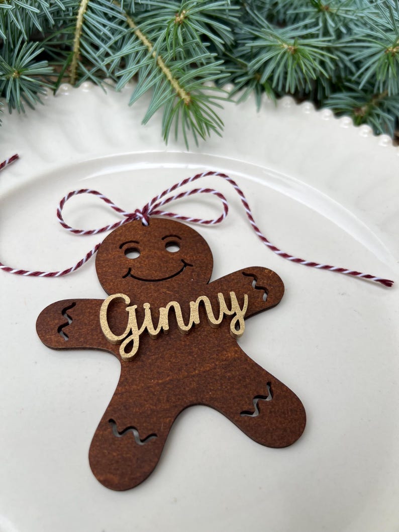 Personalized Gingerbread Man Place Card: 3D Christmas Table Decor - Etsy