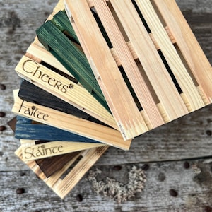 Engraved Wood Pallet Coasters: Personalized Wedding Place Cards - Etsy