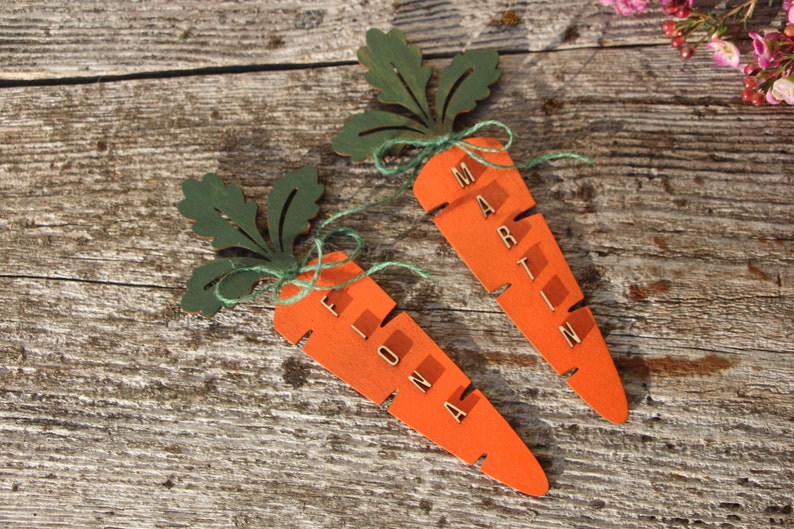 Carrot tags Easter basket tag Carrot Personalized Easter name | Etsy