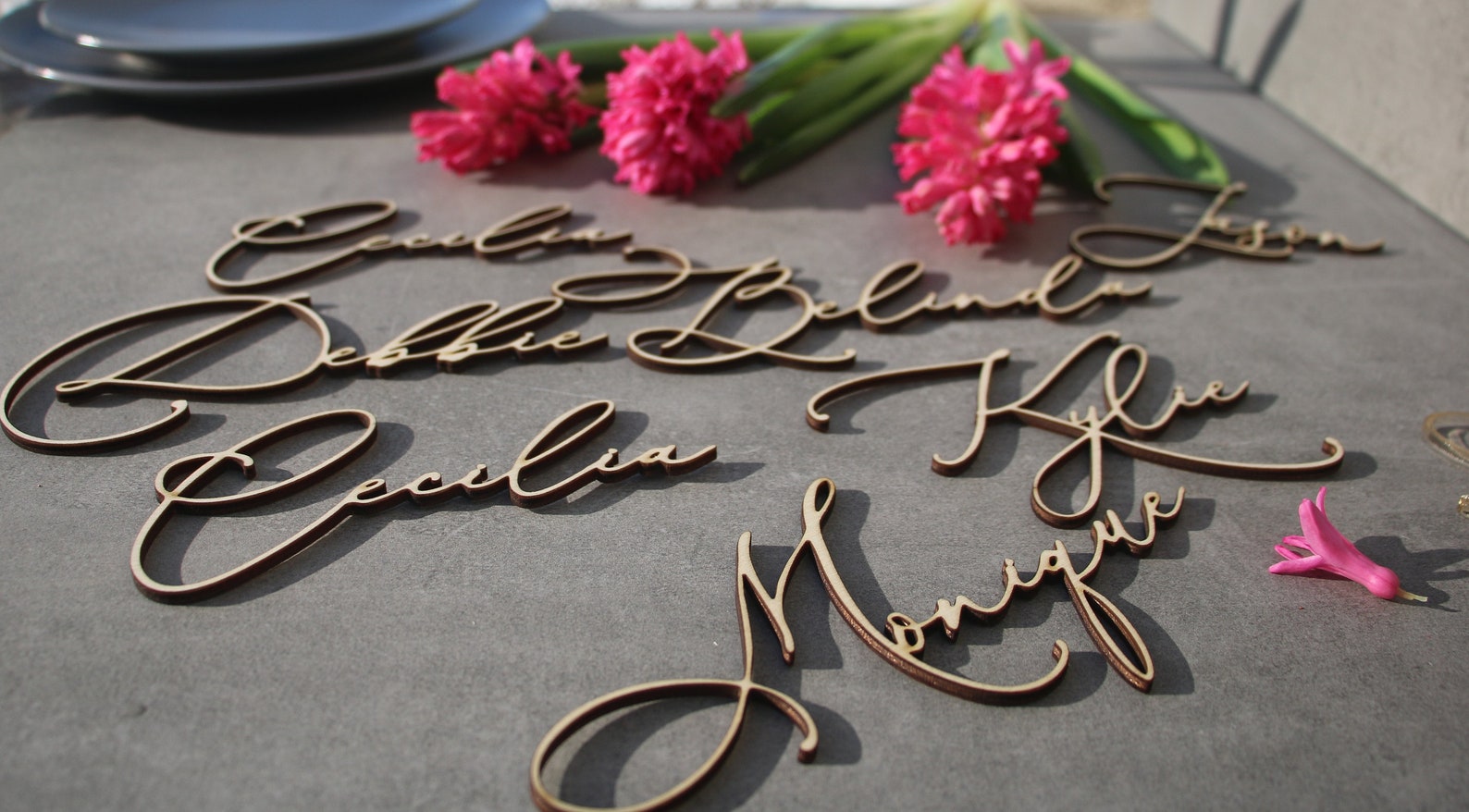 120laser Cut Wood Names Custom Laser Cut Name Signs Wedding | Etsy