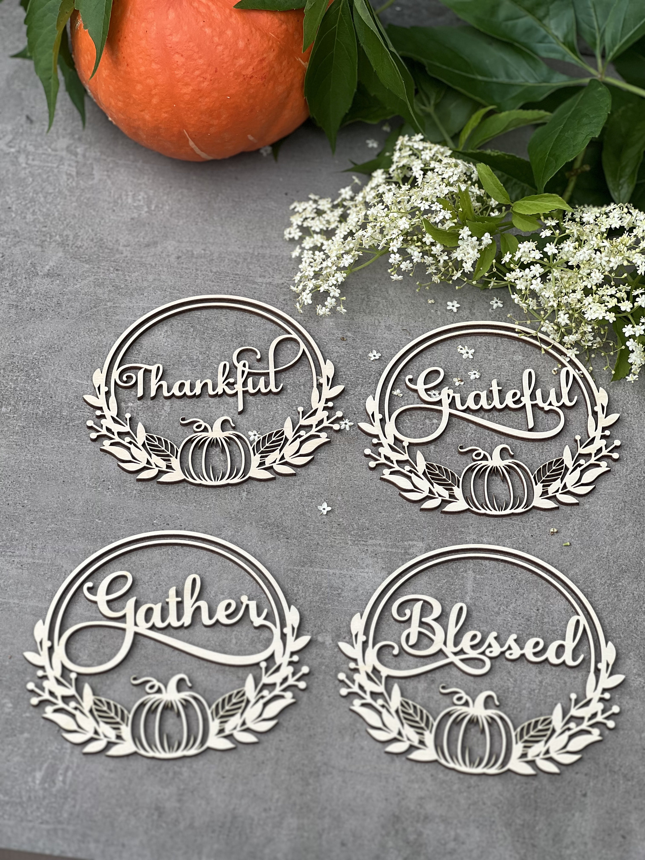 Custom Laser Cut Thanksgiving Place Cards: Birch or Acrylic - Etsy
