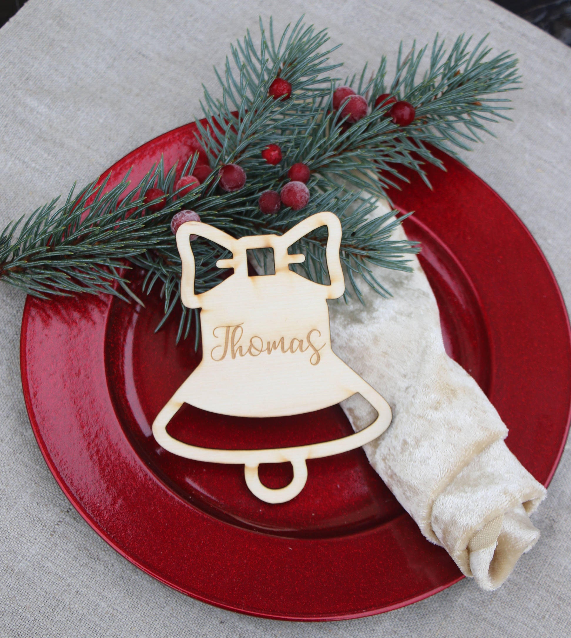 Custom Laser Cut Wood Bell Gift Tag/christmas Bell Gift Tag - Etsy