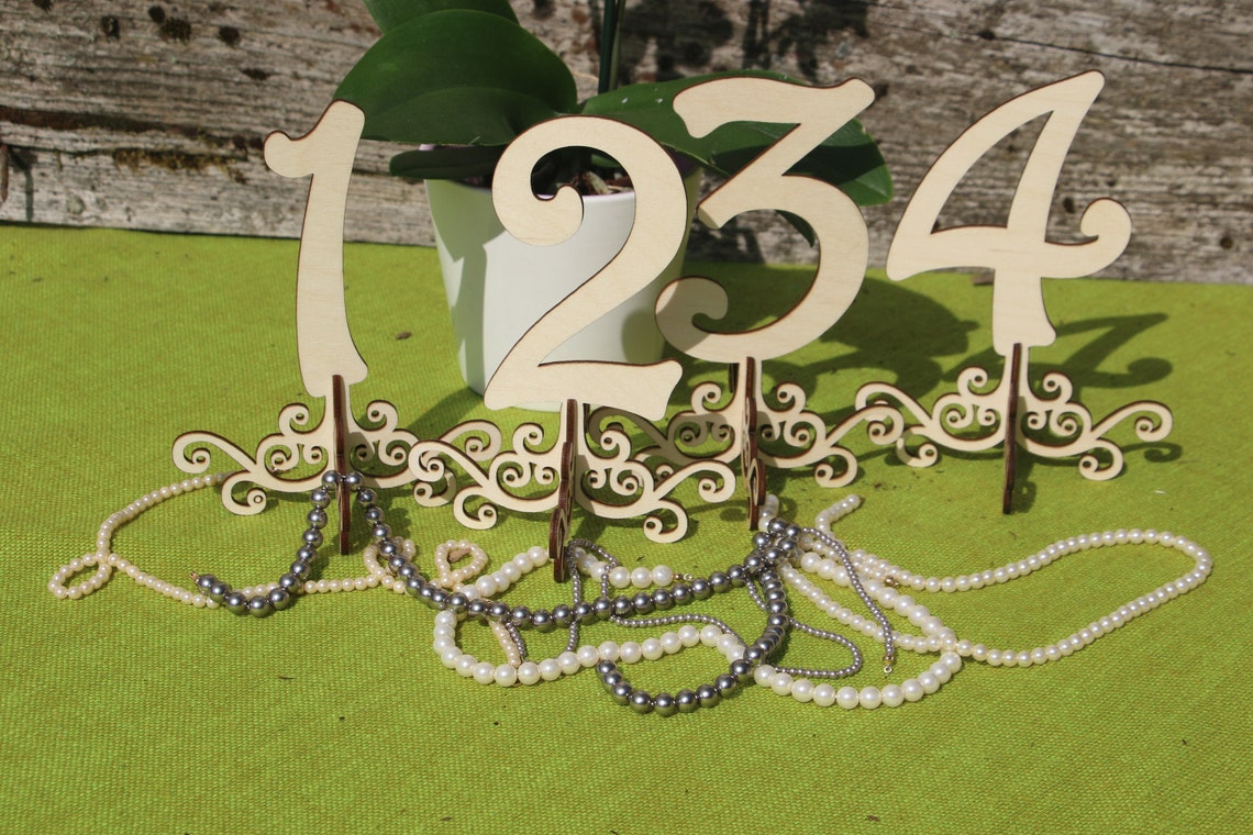 GOLD Wedding table numbers /Rustic table numbers/Wooden | Etsy