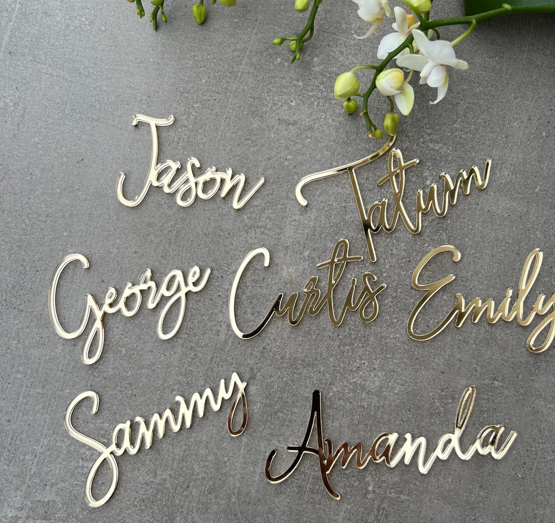 Laser Cut Wood Names Custom Laser Cut Name Signs Wedding Place Cards ...