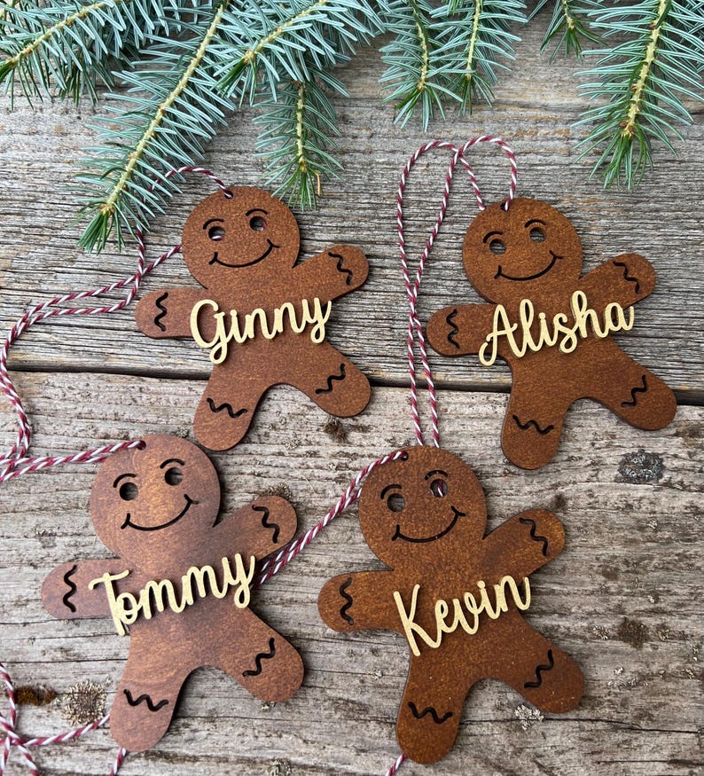 Personalized Gingerbread Man Place Card: 3D Christmas Table Decor - Etsy