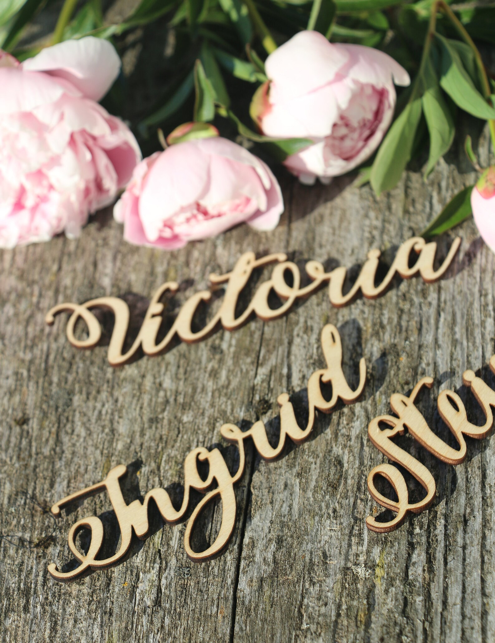 Laser Cut Wood Names Custom Laser Cut Name Signs Wedding Place Cards ...