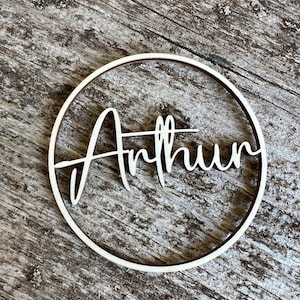Laser Cut Wood Circle Names Custom Laser Cut Name Signs Wedding Place ...