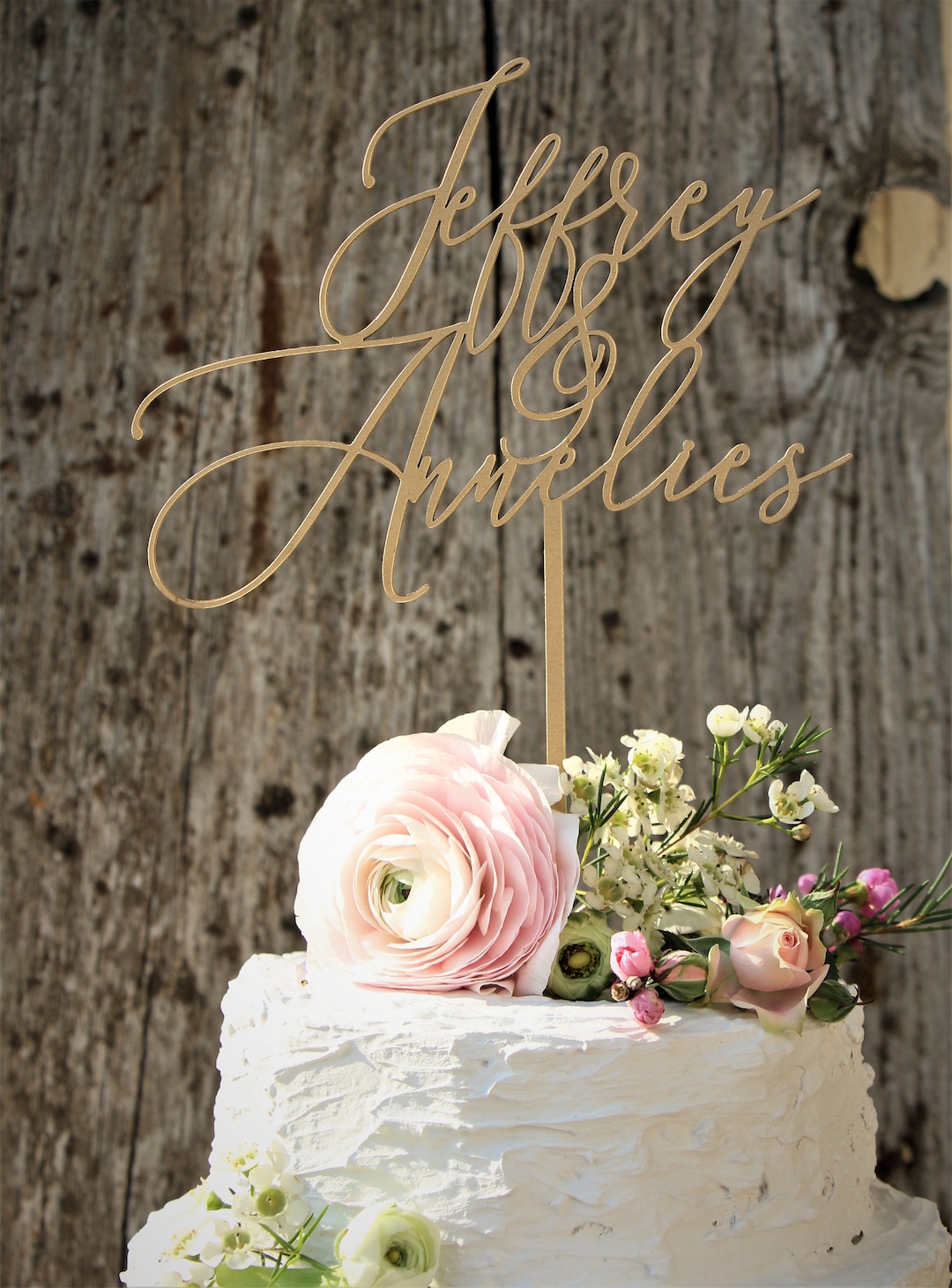 Laser Cut Gold Wedding Cake Topper/custom Wedding Cake Topper/couple ...