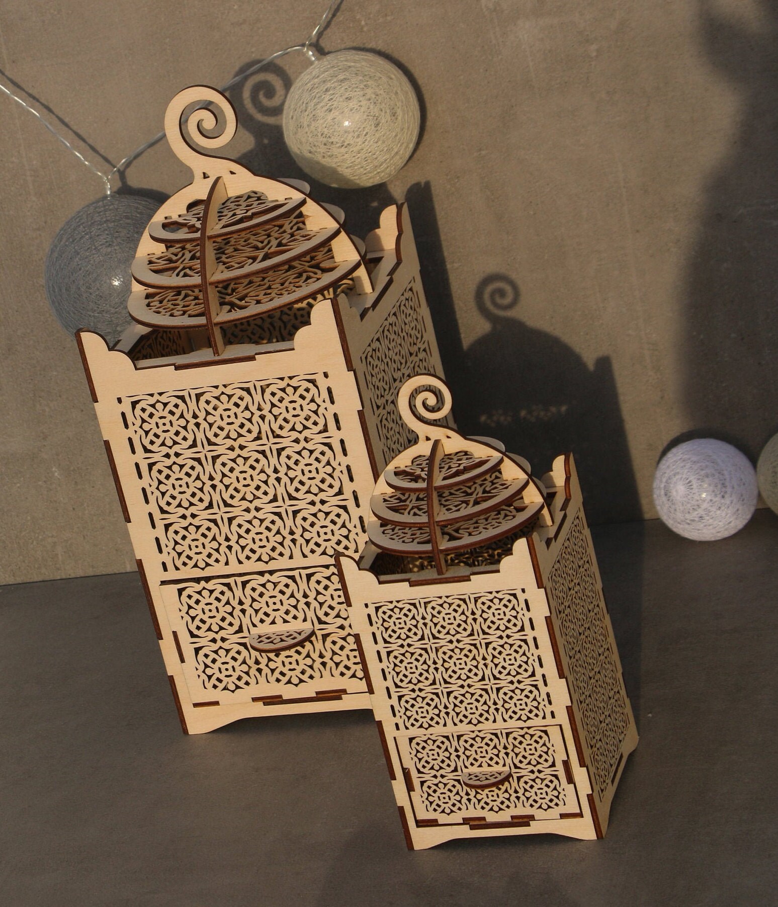 Freestanding Ramadan wooden lantern Laser cut wood Ramadan | Etsy