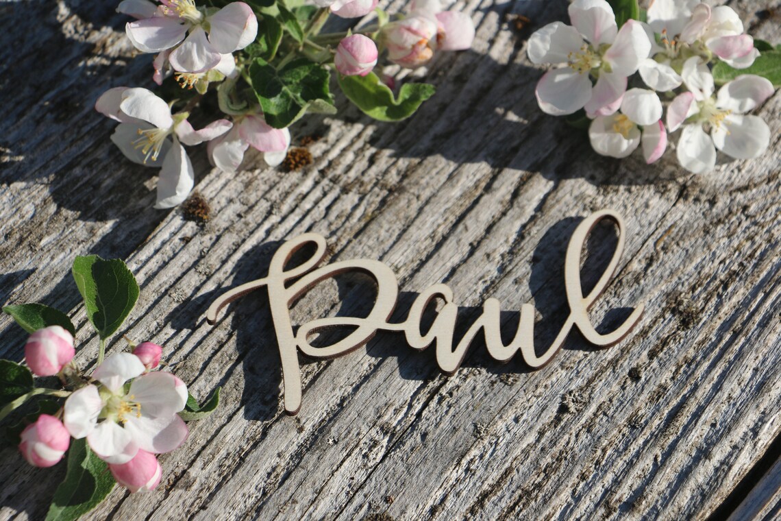 Laser Cut Wood Names Custom Laser Cut Name Signs Wedding Place Cards ...
