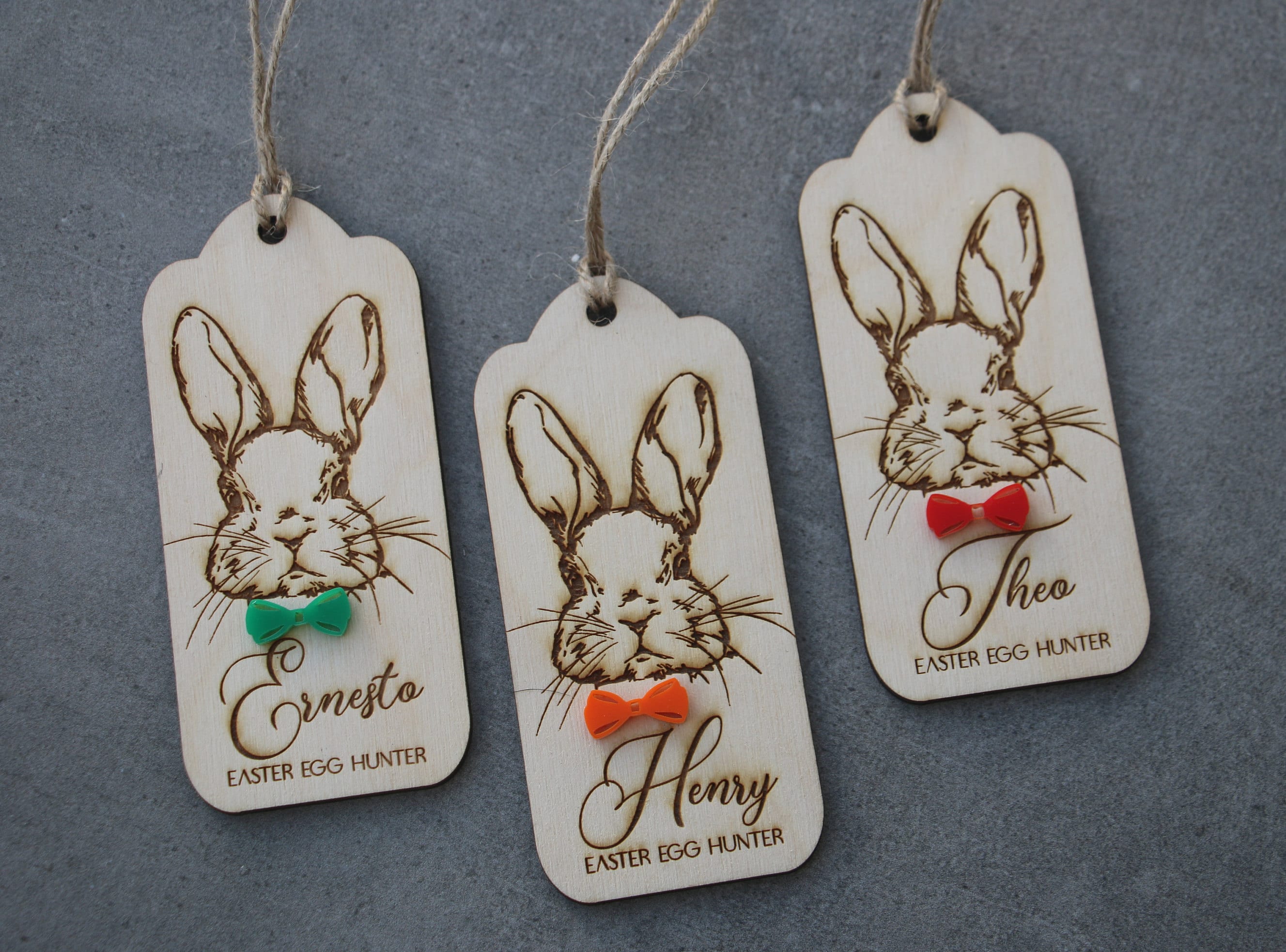 RABBIT Tags Easter Basket Tag Rabbit Personalized Easter Name - Etsy