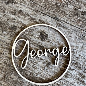 Laser Cut Wood Circle Name Place Cards: Wedding Place Setting - Etsy