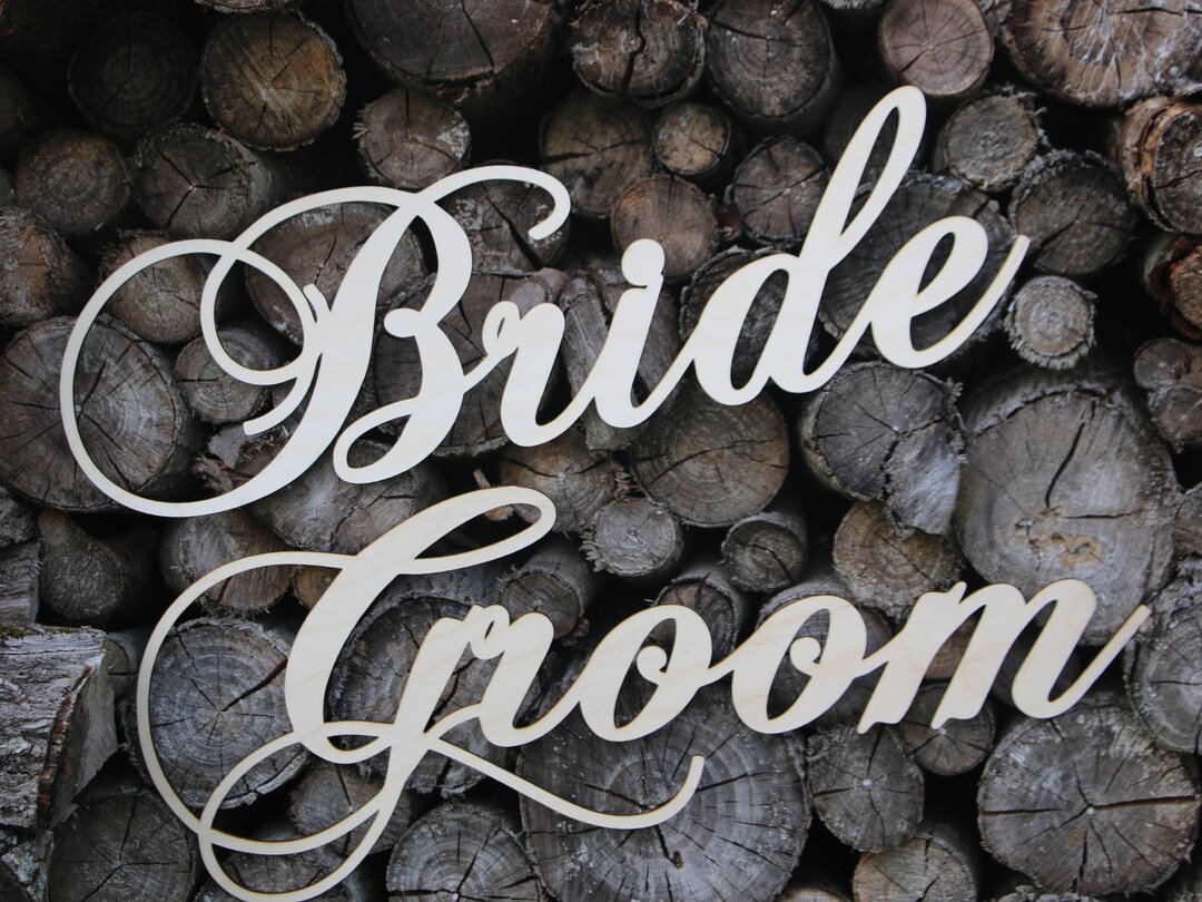 Bride and Groom Signs/laser Cut Big Wedding Photo Signs/wood Sign Art ...