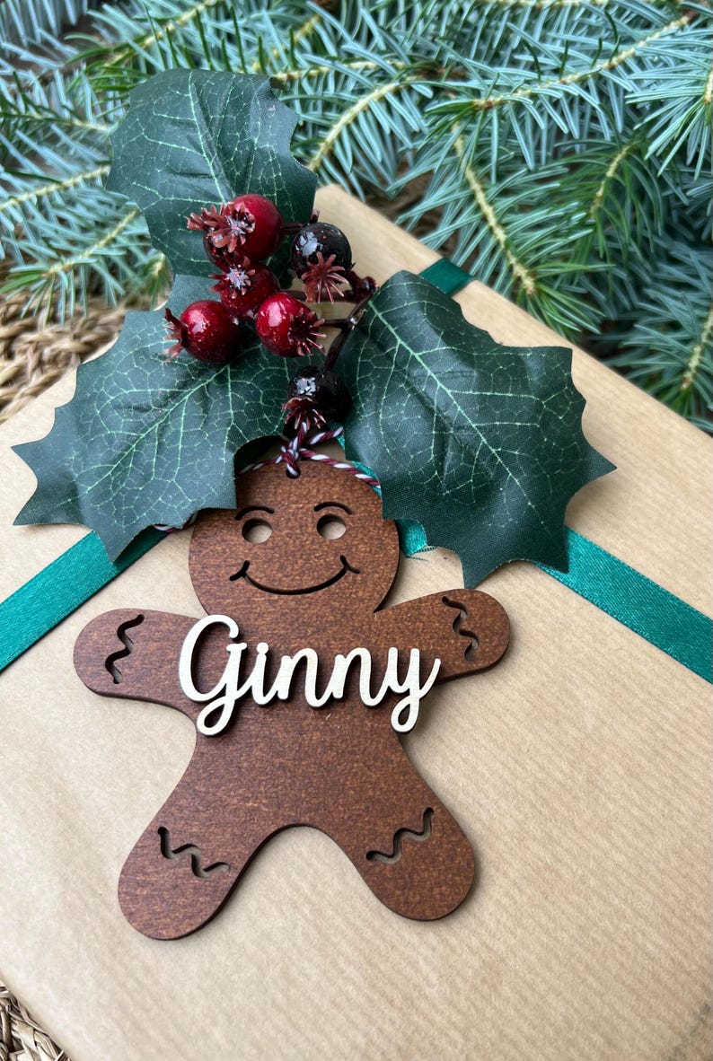 Personalized Gingerbread Man Place Card: 3D Christmas Table Decor - Etsy