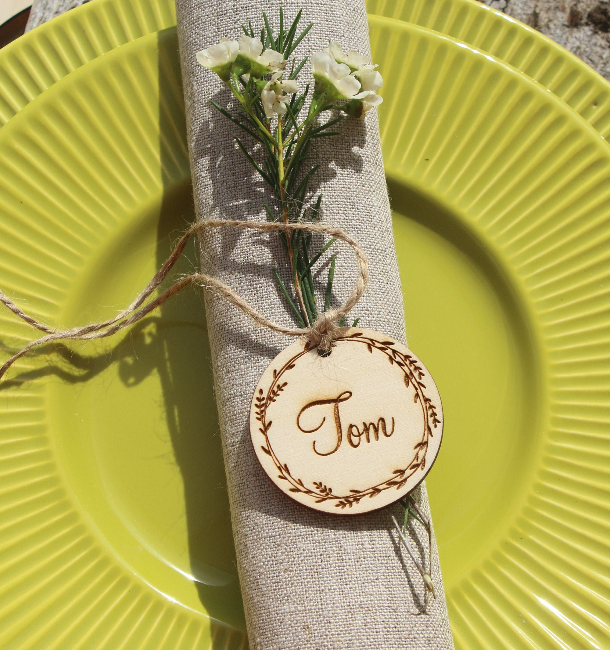 WOOD Place Tagswedding Place Cardsrustic Wooden Name | Etsy