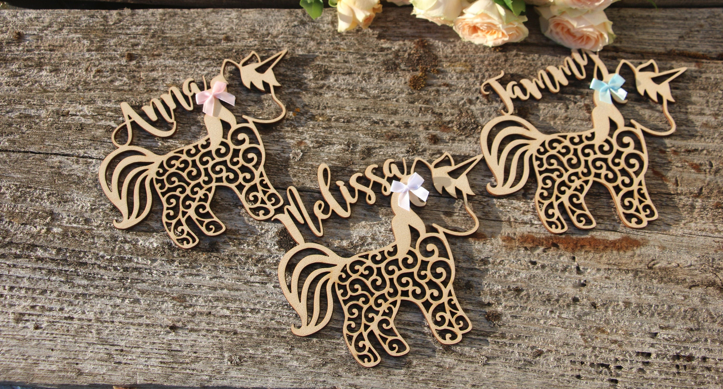 Unicorn Name Sign Birthday Unicorn Decor Personalized Wood - Etsy