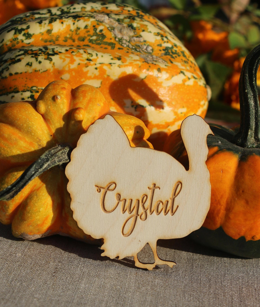 Laser Cut Turkey Shape Turkey Place Cards Thanksgiving Place Cards ...