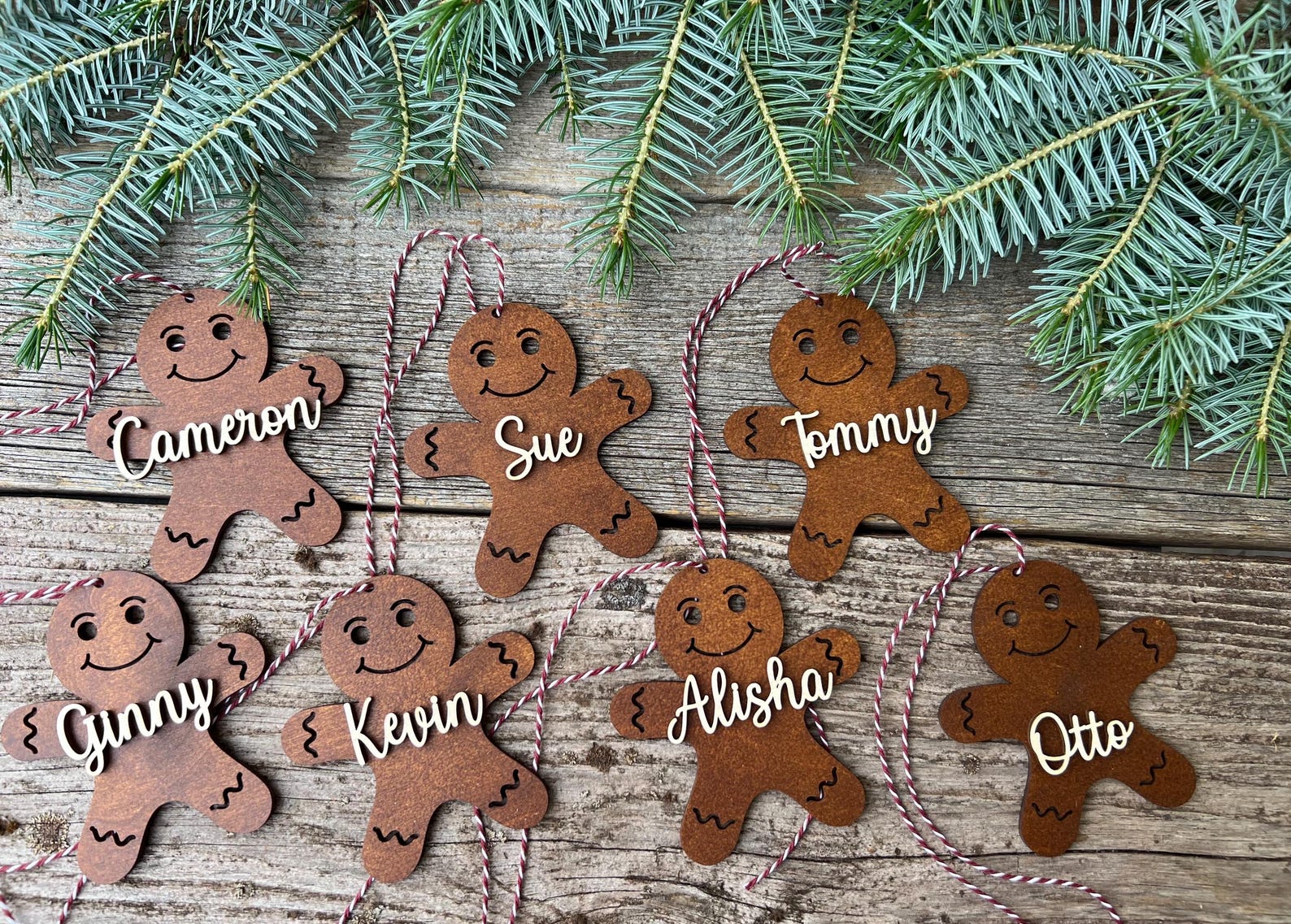 Personalized Gingerbread Man Place Card: 3D Christmas Table Decor - Etsy