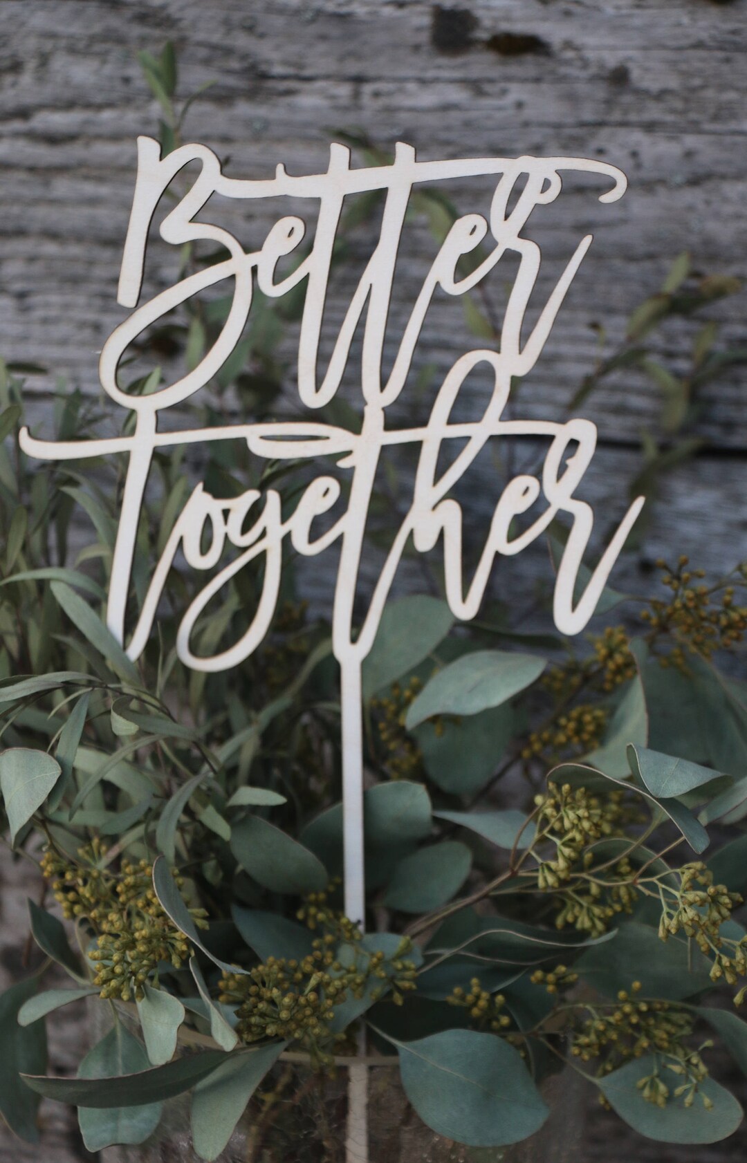 Better Together Laser Cut Wood Cake Topper/wedding Cake Topper/couple ...