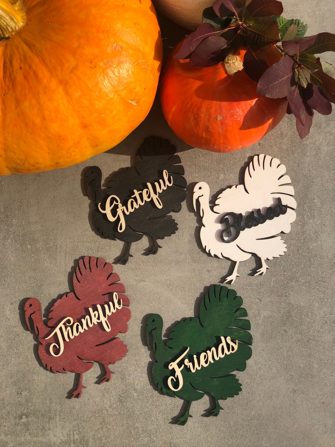 Laser Cut Turkey Place Cards: Thanksgiving Table Decor - Etsy
