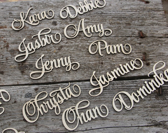 Laser Cut Wood Names Custom Laser Cut Name Signs Wedding Place - Etsy