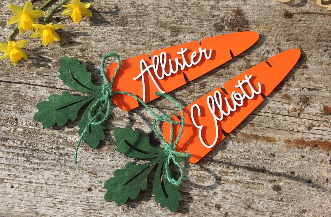 Carrot Tags Easter Basket Tag Carrot Personalized Easter Name Tags ...