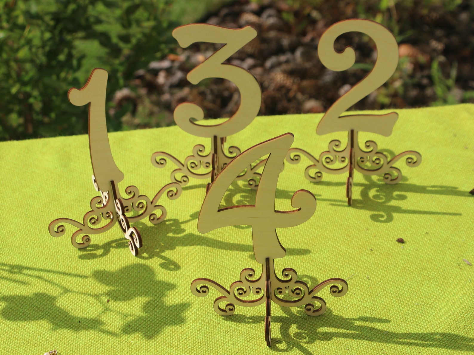 Free Standing Wedding Table Numbers /wooden Table Numbers Names/free ...