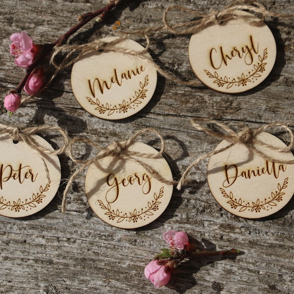 Wooden Name Tags - Etsy