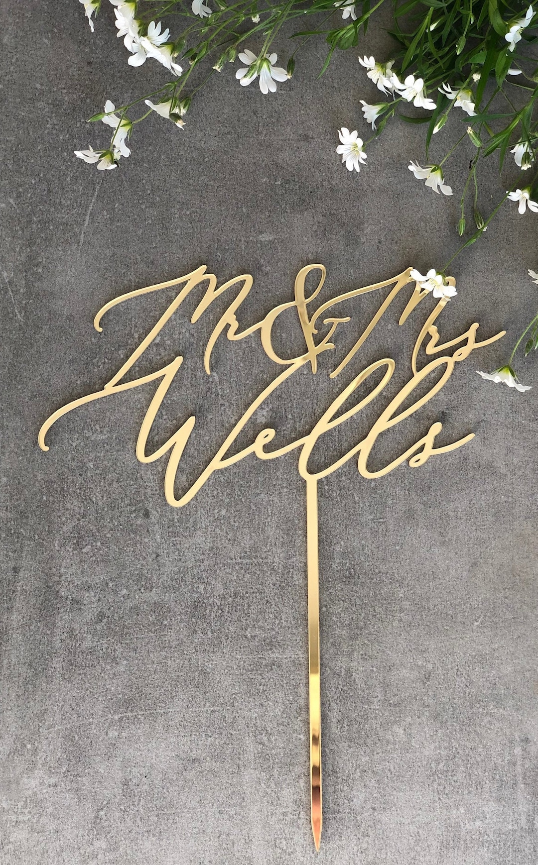 Laser Cut Gold Wedding Cake Topper/custom Wedding Cake Topper/couple ...